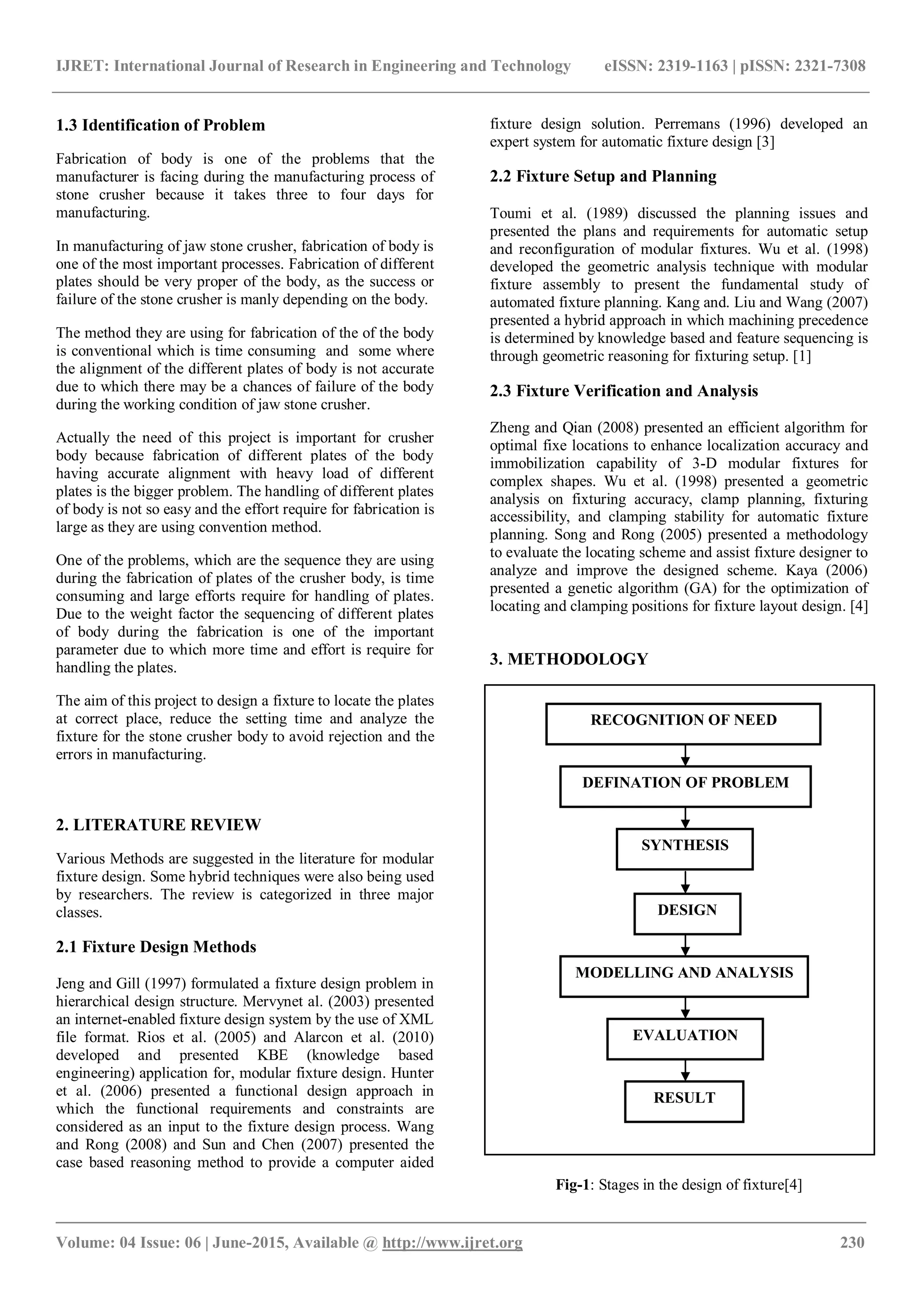 Design and analysis of fixture for a stone crusher body | PDF