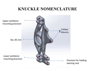Design and analysis of knuckle and hub of FSAE race car | PPTX