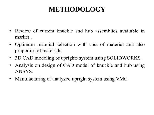 Design and analysis of knuckle and hub of FSAE race car | PPTX ...