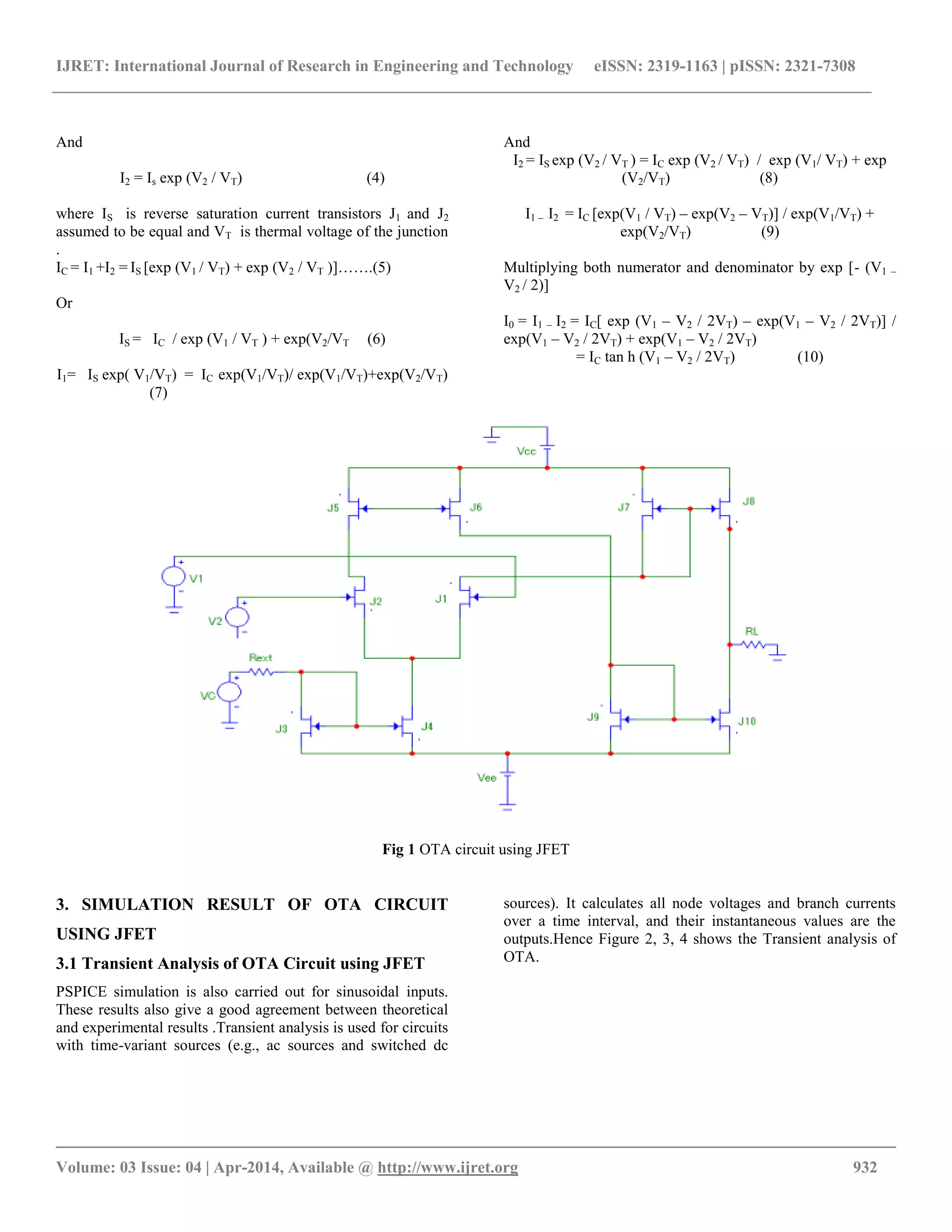 Design and analysis of operational transconductance amplifier using ...