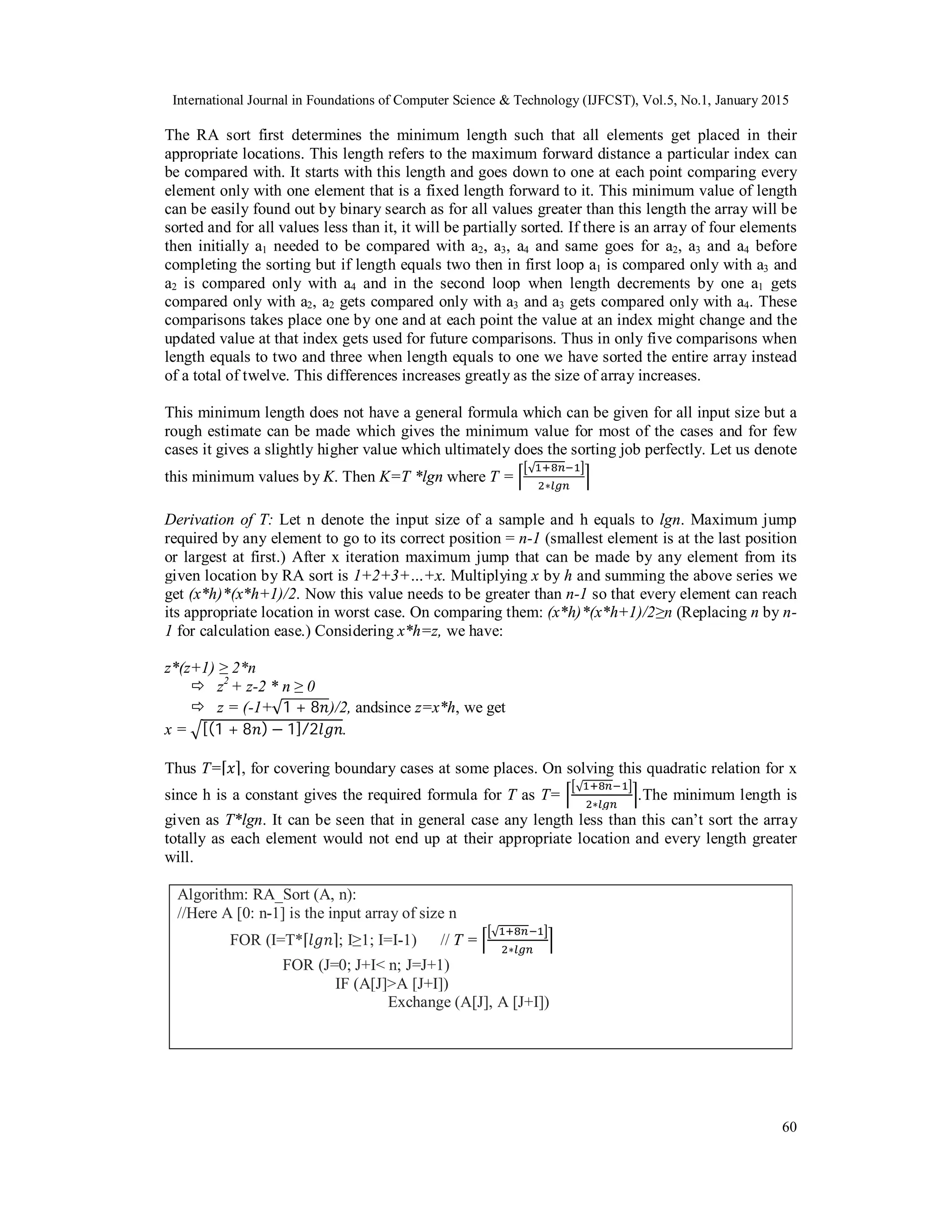 Design and analysis of ra sort | PDF | Computer Software and Applications | Computing