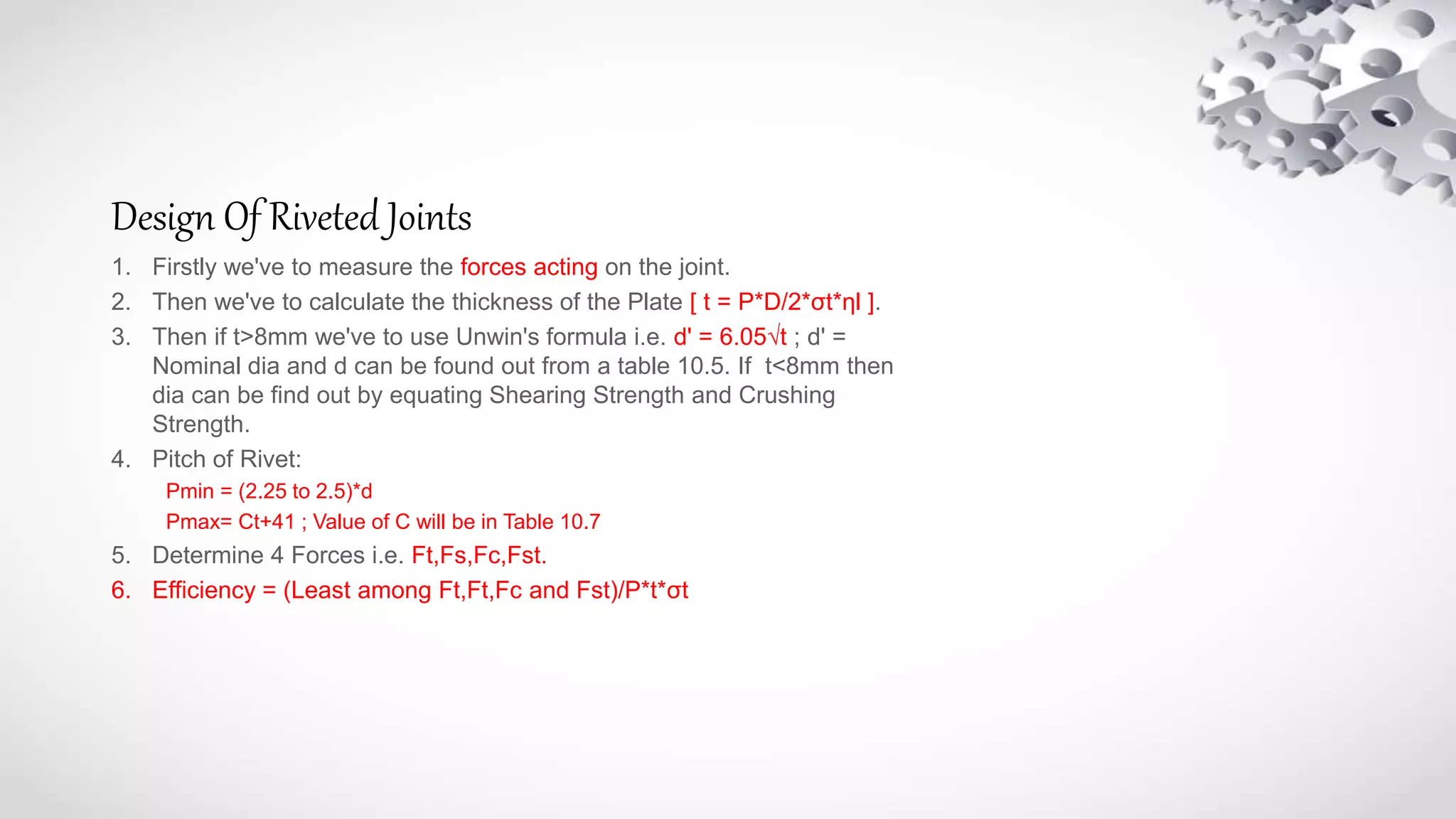 Design and analysis of riveted joints | PPTX
