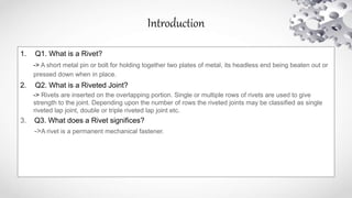 Design and analysis of riveted joints | PPTX
