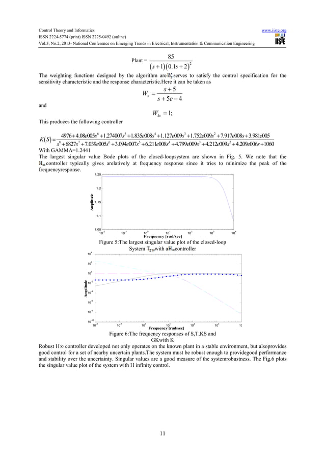 Design And Analysis Of Robust H Infinity Controller Pdf