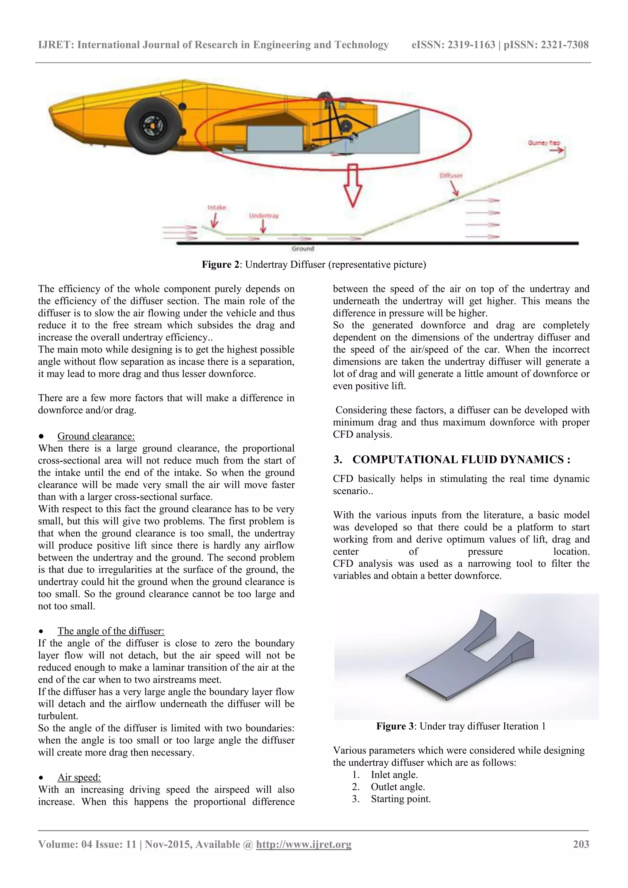 Design and analysis of undertray diffuser for a formula style racecar | PDF
