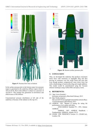 Design and analysis of undertray diffuser for a formula style racecar | PDF