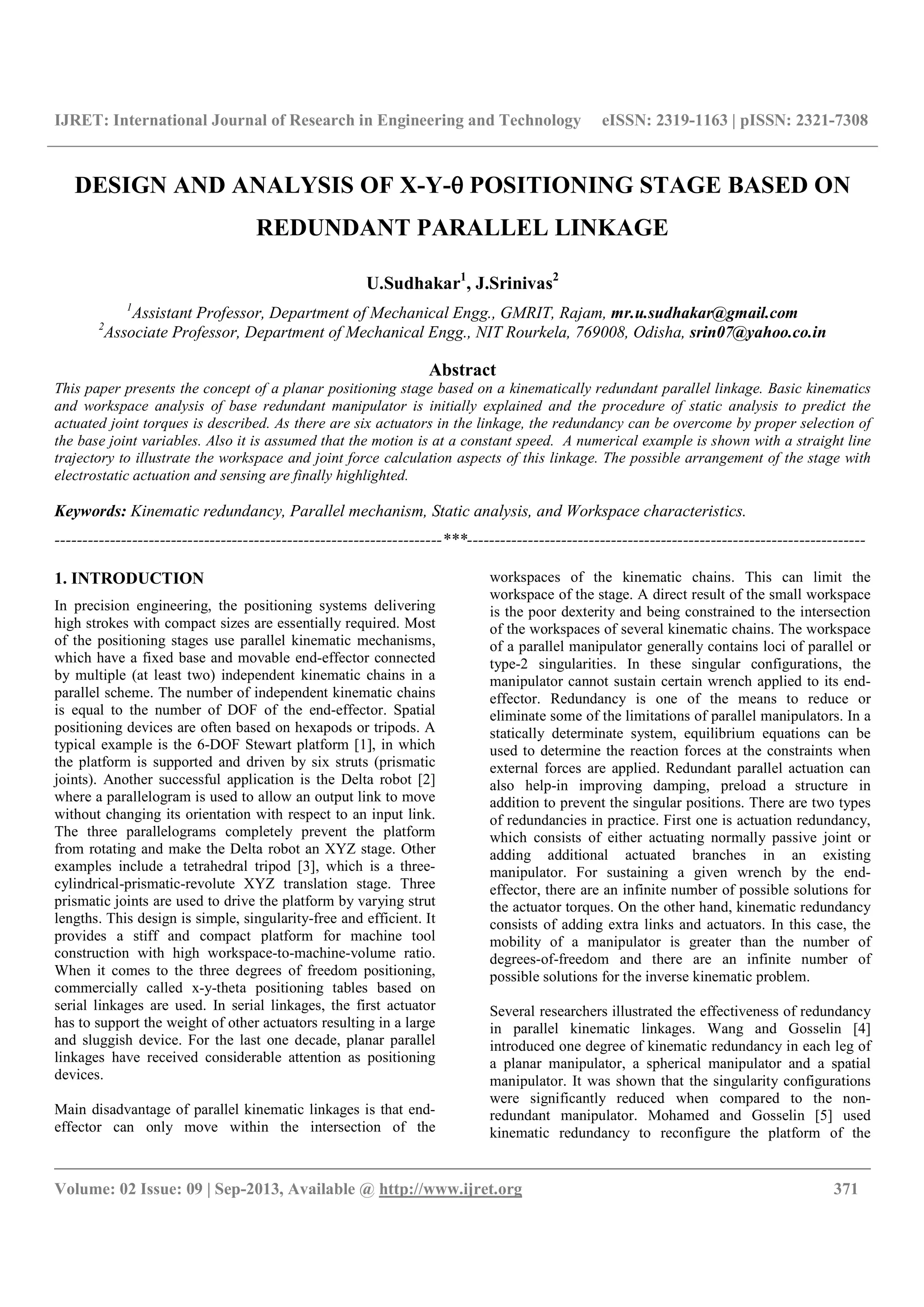 Design and analysis of x y-q positioning stage based on | PDF