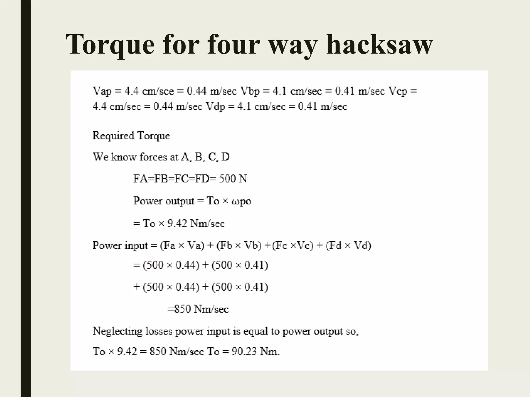 design and calcultions of four way hacksaw ppt.pptx