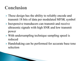 Design and characterization of an mfsk based transmitter receiver for ...
