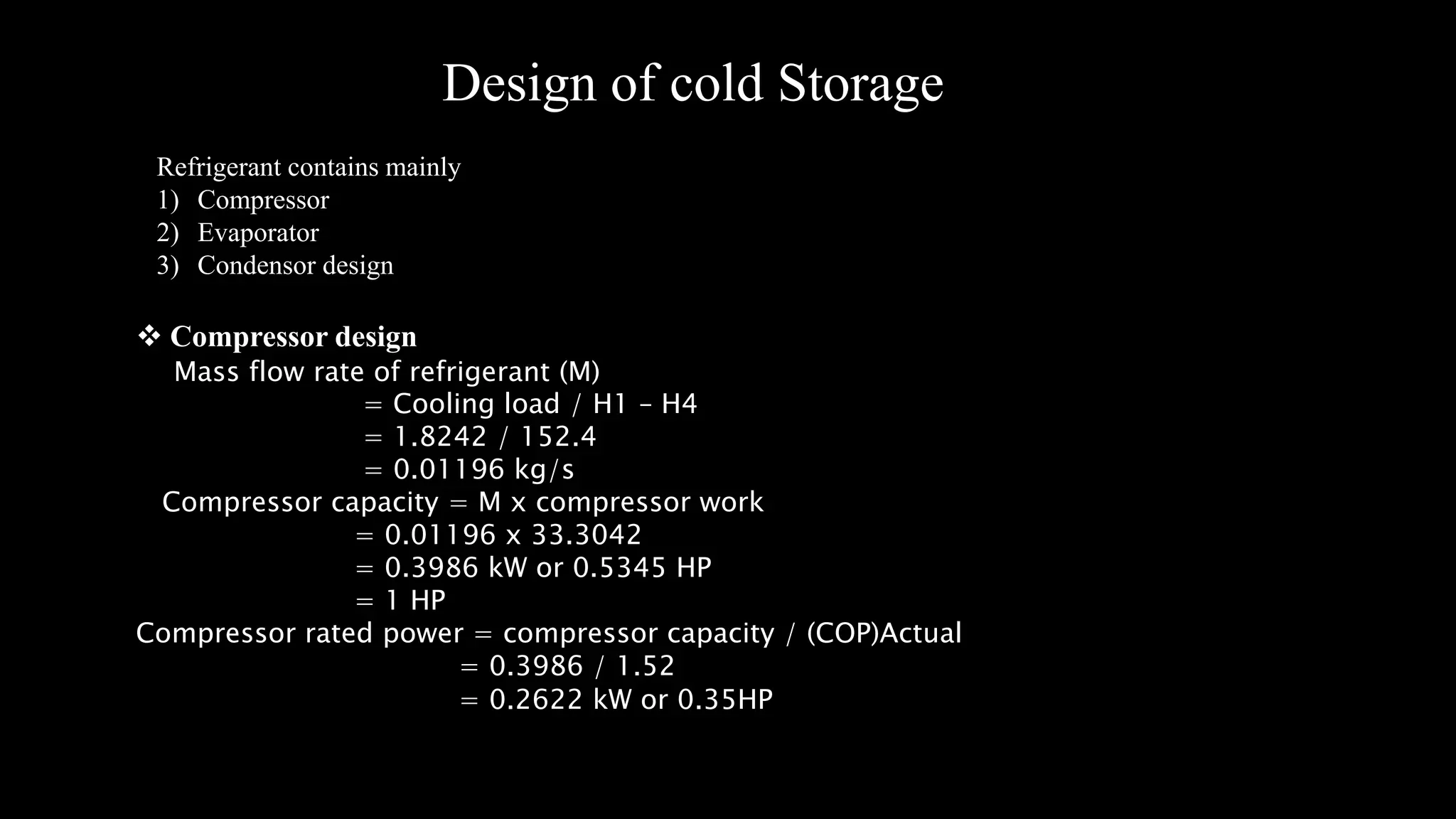 Design and claculation load of cold storage | PPTX