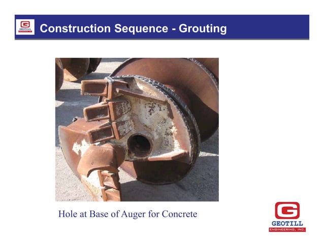 Design and construction of auger cast piles by Dr. Malek Smadi of ...