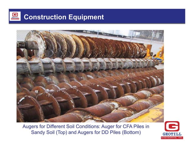 Design and construction of auger cast piles by Dr. Malek Smadi of ...