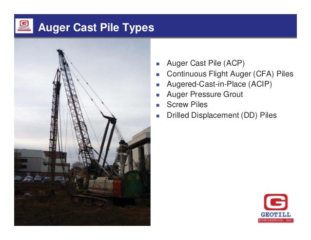 Design and construction of auger cast piles by Dr. Malek Smadi of GEO…