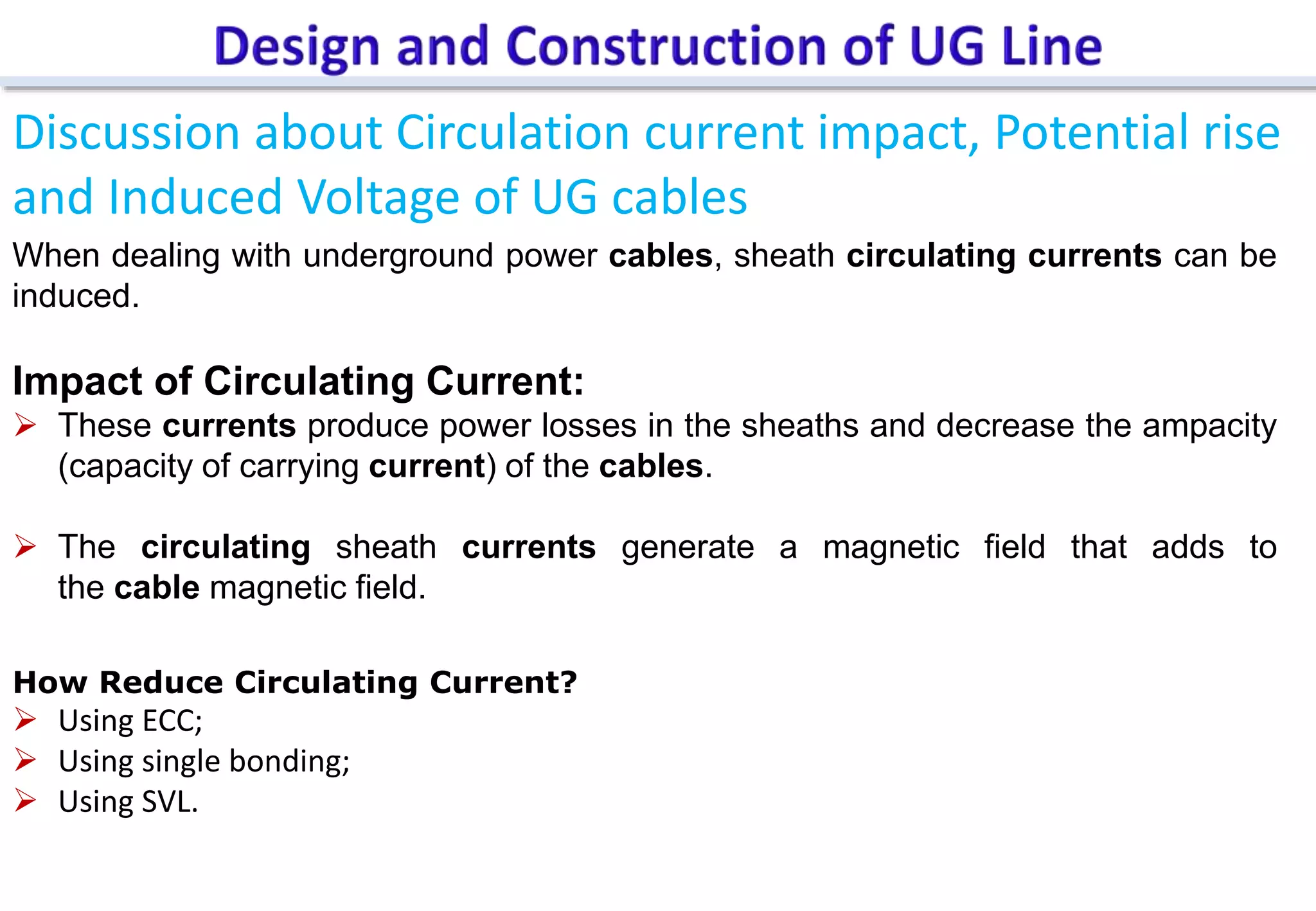 Design and construction of underground cable transmission line | PPTX