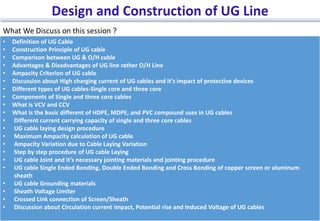 Design and construction of underground cable transmission line | PPTX