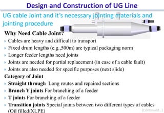 Design and construction of underground cable transmission line | PPTX
