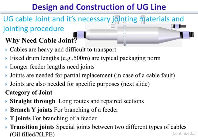 Design and construction of underground cable transmission line | PPTX