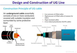 Design and construction of underground cable transmission line | PPTX
