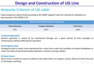 Design and construction of underground cable transmission line | PPTX