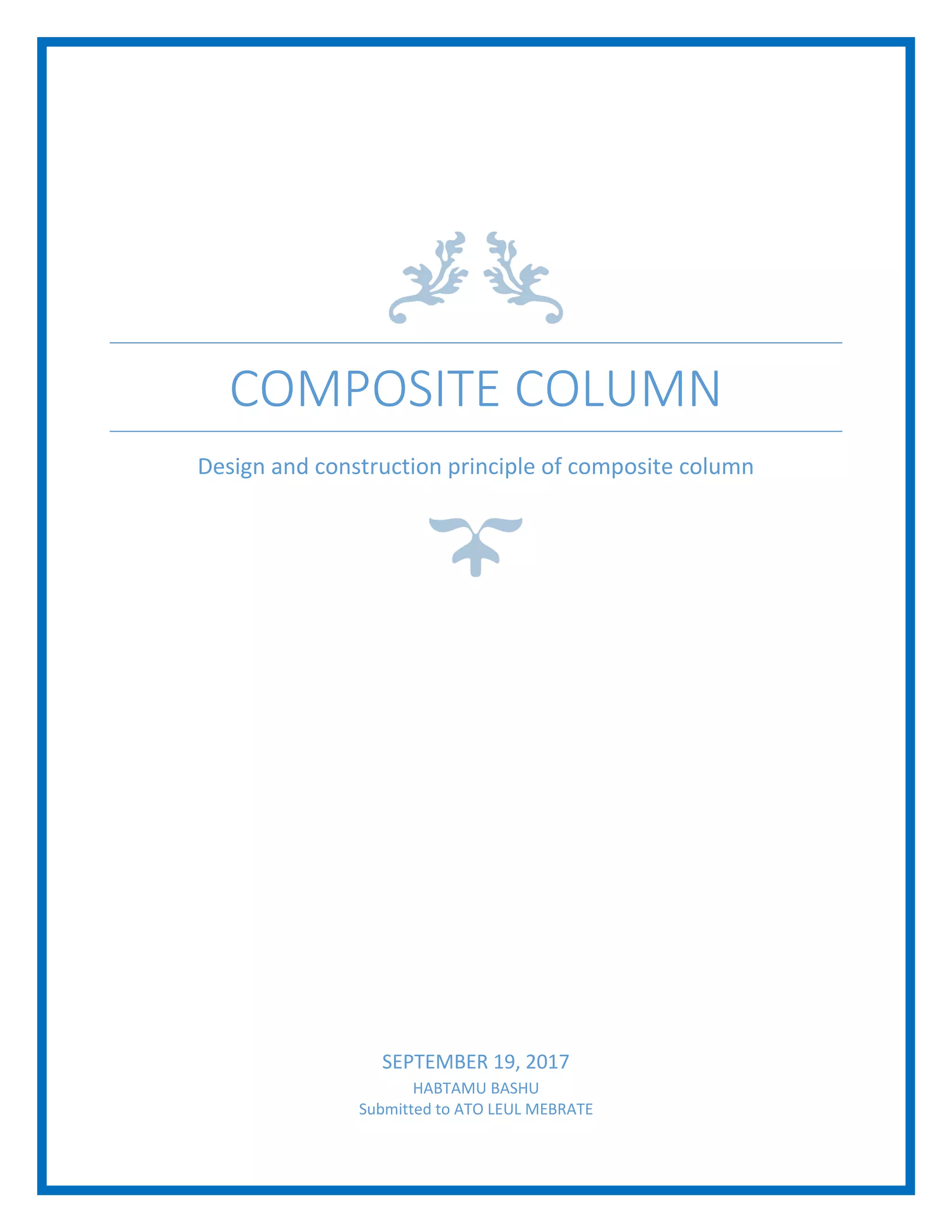 Design and construction principle of steel concreat composite column ...