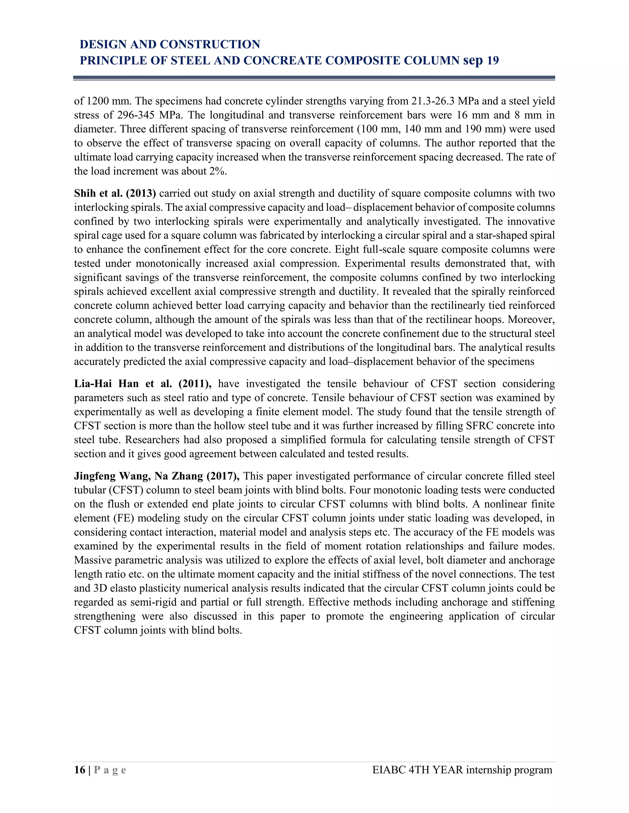 Design and construction principle of steel concreat composite column ...