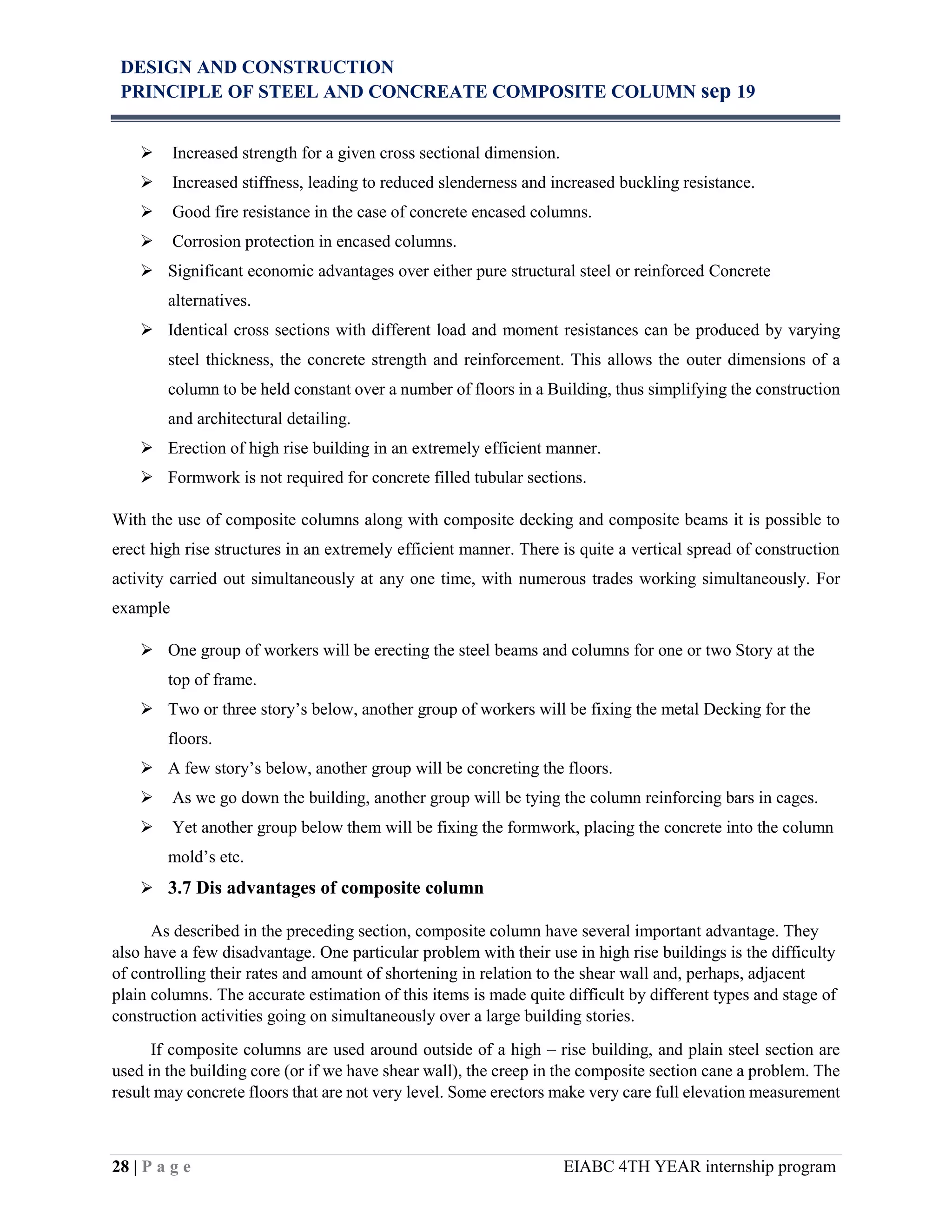 Design and construction principle of steel concreat composite column ...