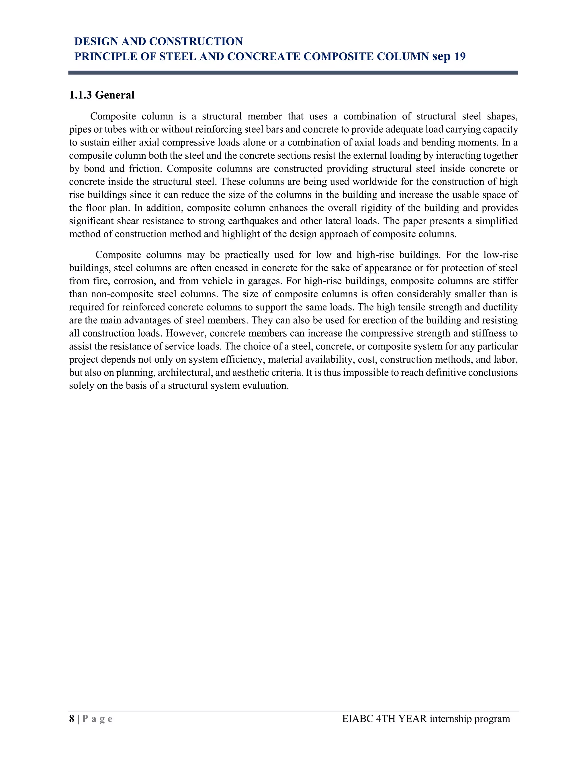 Design and construction principle of steel concreat composite column ...