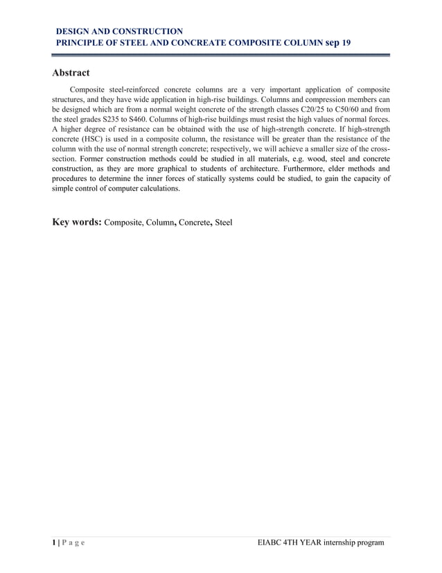 Design and construction principle of steel concreat composite column ...