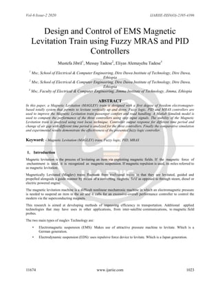 Design and control of ems magnetic levitation train using fuzzy mras and pid controllers | PDF