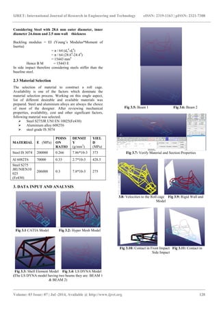Design and crash analysis of a rollcage for formula sae race car | PDF