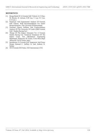 Design and crash analysis of a rollcage for formula sae race car | PDF