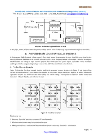 Design and Development of DVR model Using Fuzzy Logic Controller for Voltage Sag ...