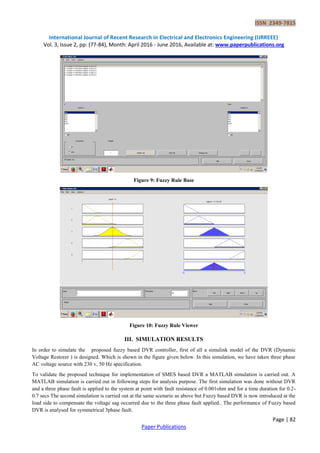 Design and Development of DVR model Using Fuzzy Logic Controller for Voltage Sag ...