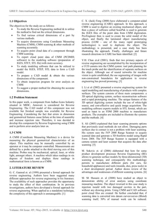 Design and development of a component by reverse engineering | PDF