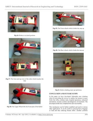 Design and development of adjustable stair climbing robot | PDF