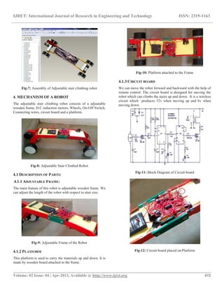 Design and development of adjustable stair climbing robot | PDF