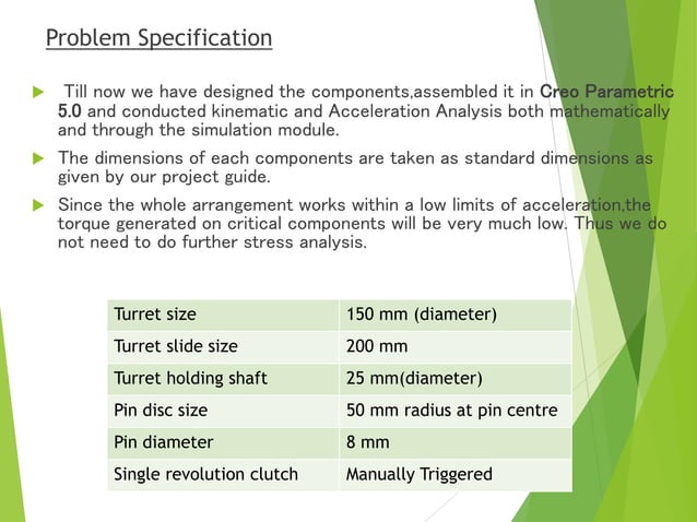 Design and development of a six tool turret using Geneva Mechanism | PPTX
