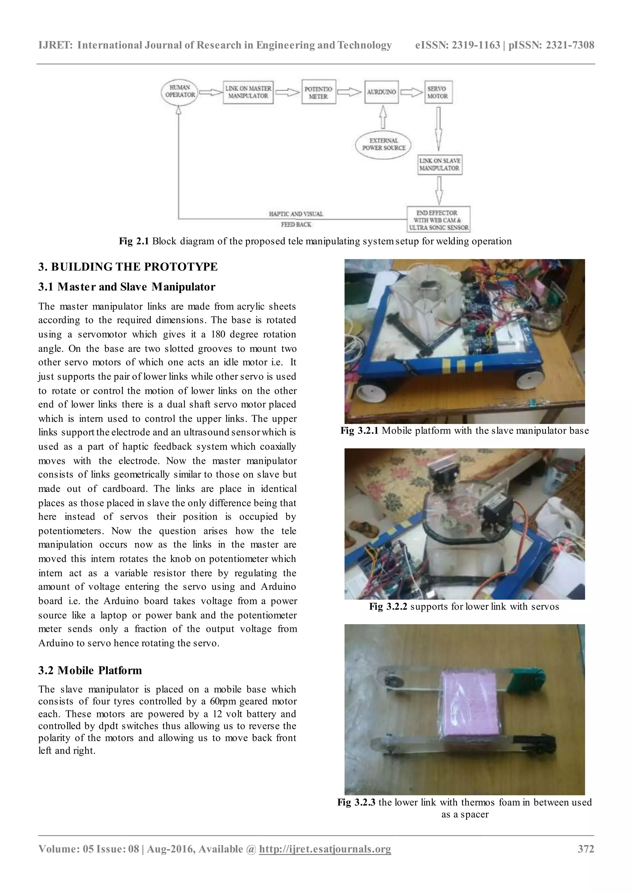 Design and development of a telemanipulated welding robot with visual ...