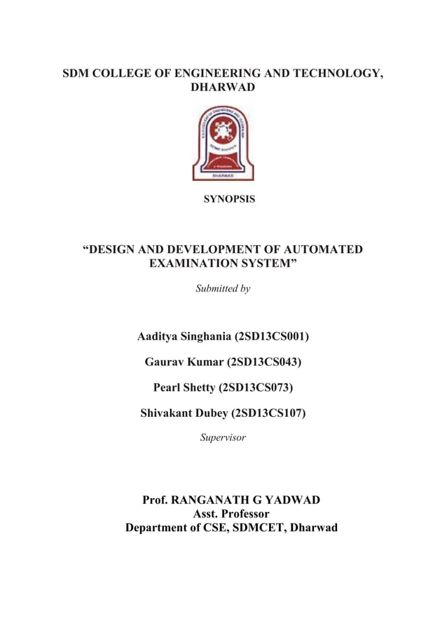 Design and development of automated examination system | PDF