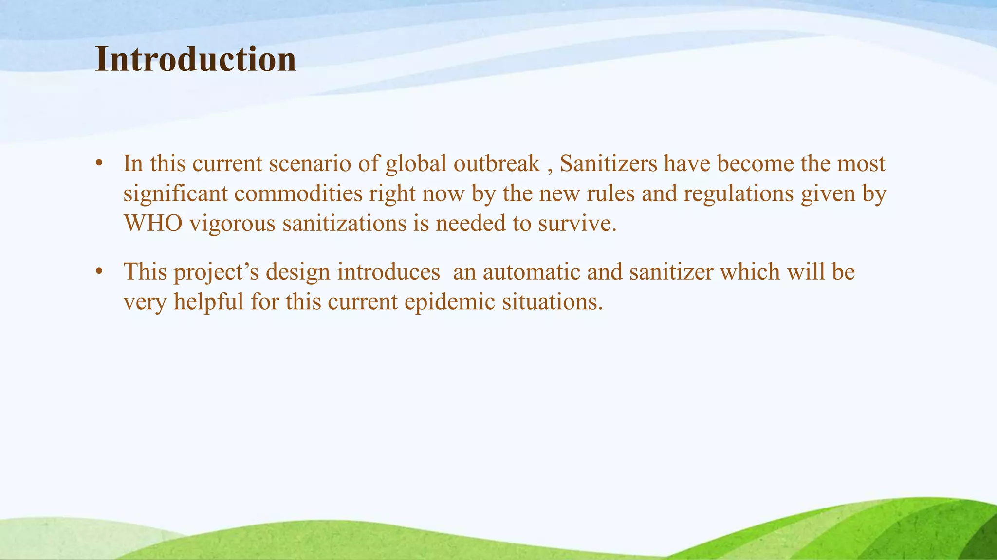 Design and development of automatic hand sanitizer dispenser. | PDF