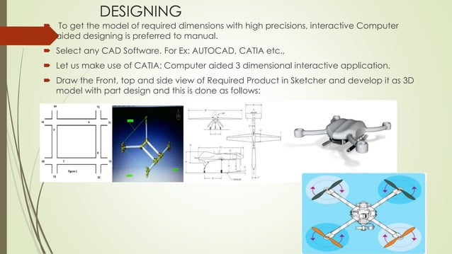 Basic Design and development of drones through mechatronics | PPTX