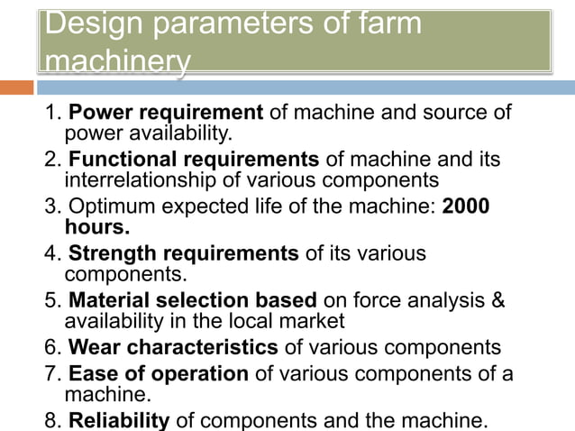 Design and development of farm power and machinery system | PPTX ...