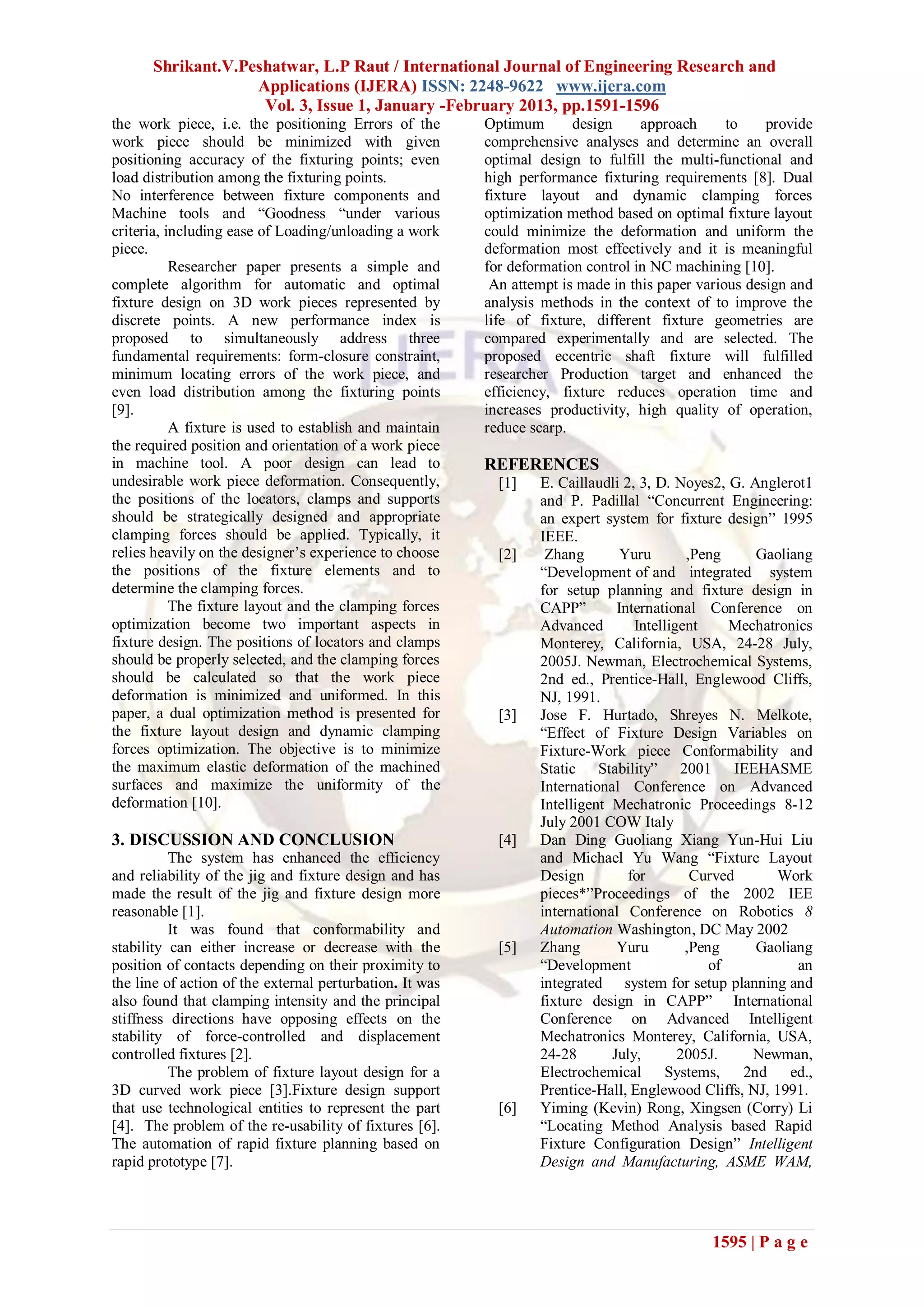 Design and development of fixture for eccentric shaft a review | PDF