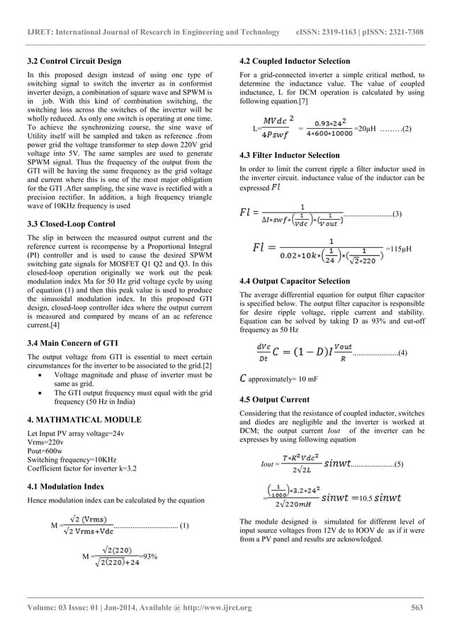Design and development of grid tie inverter with closed loop spwm single stage three switch ...