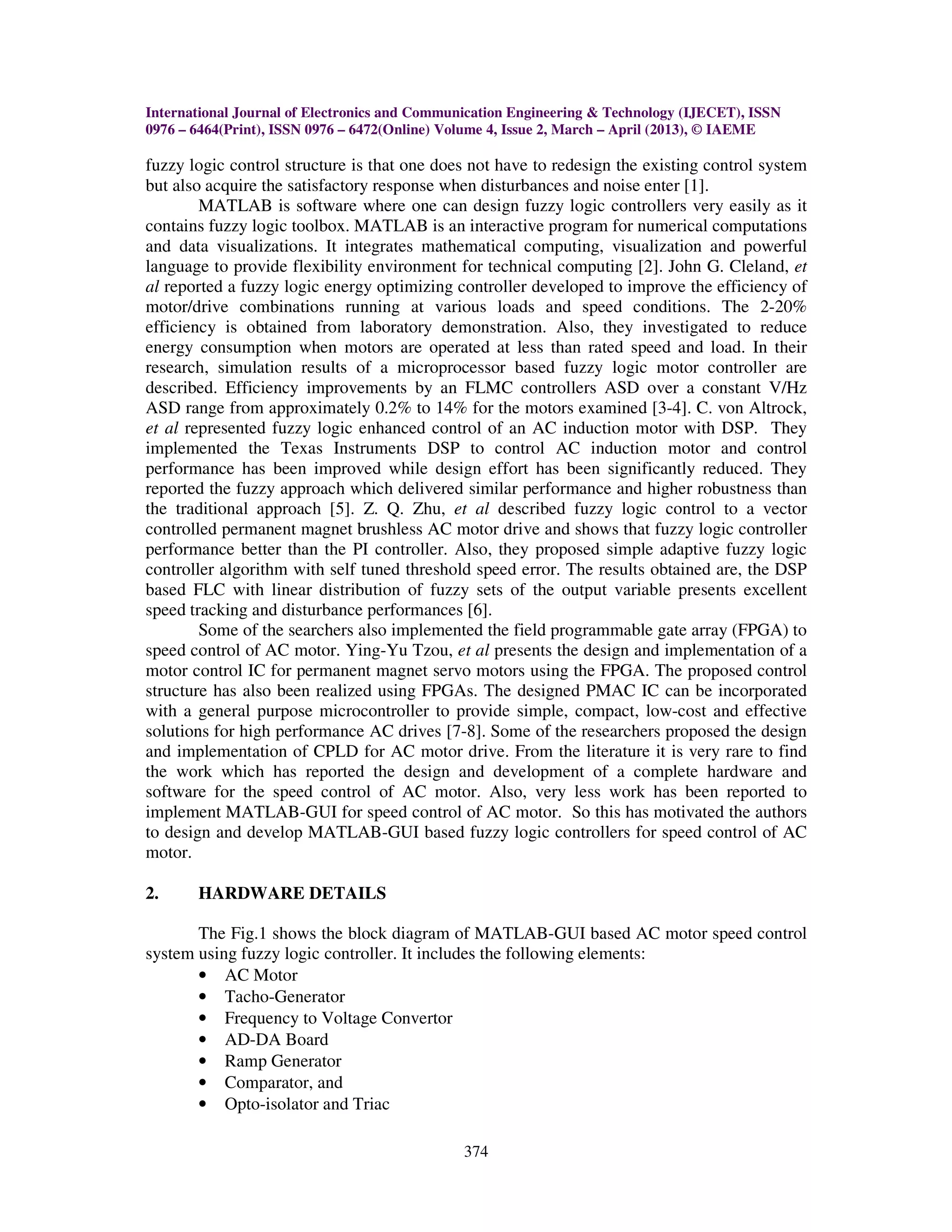 Design And Development Of Matlab Gui Based Fuzzy Logic Controllers For