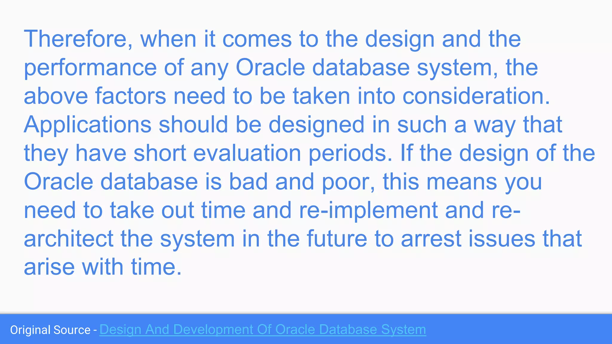 Design and development of oracle database system | PPT