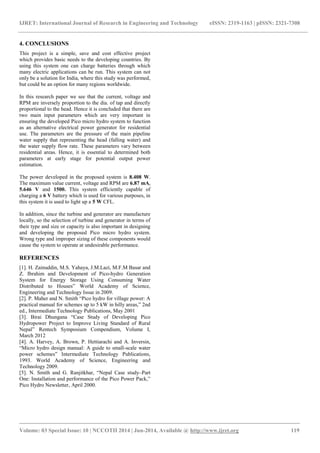 Design and development of pico micro hydro system by using house hold ...