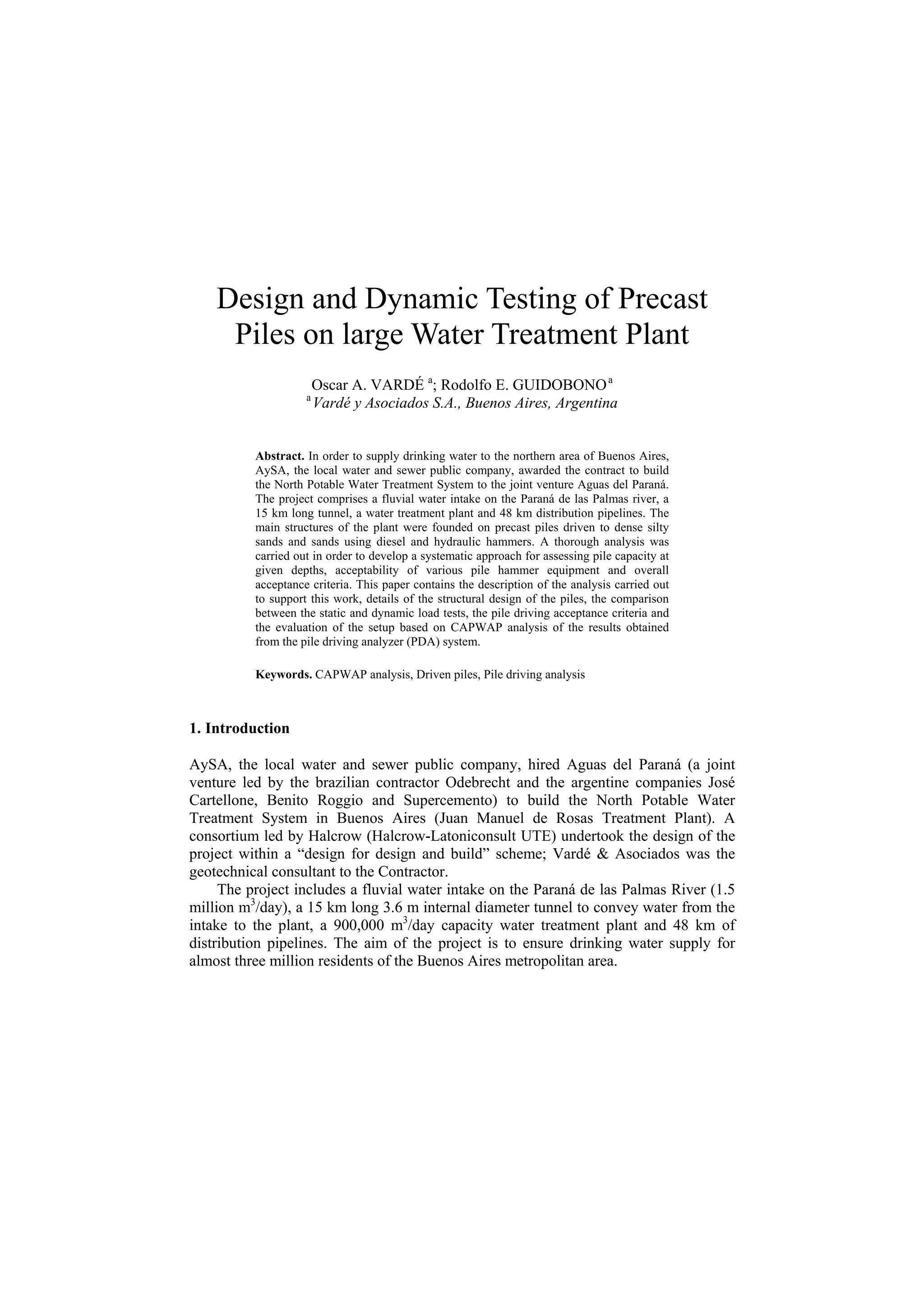 Design and dynamic testing of precast piles oscar varde | PDF ...