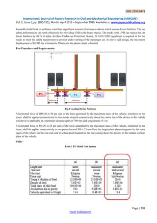 Design and Enhancement of Rear Under-Run Protection Device For 15 Tonne ...