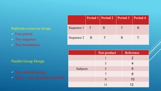 Design and evaluation of bioequivalence | PPTX